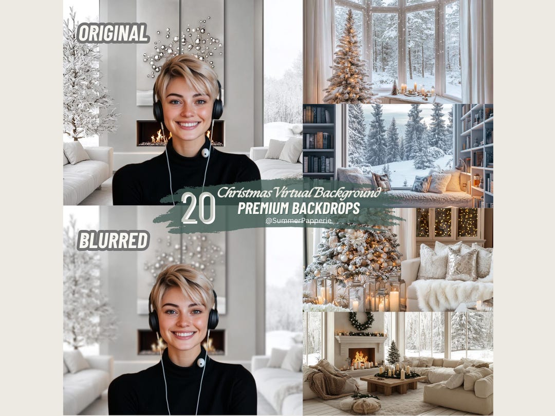 Zoom Christmas White Background for Virtual Meetings Office Video ...