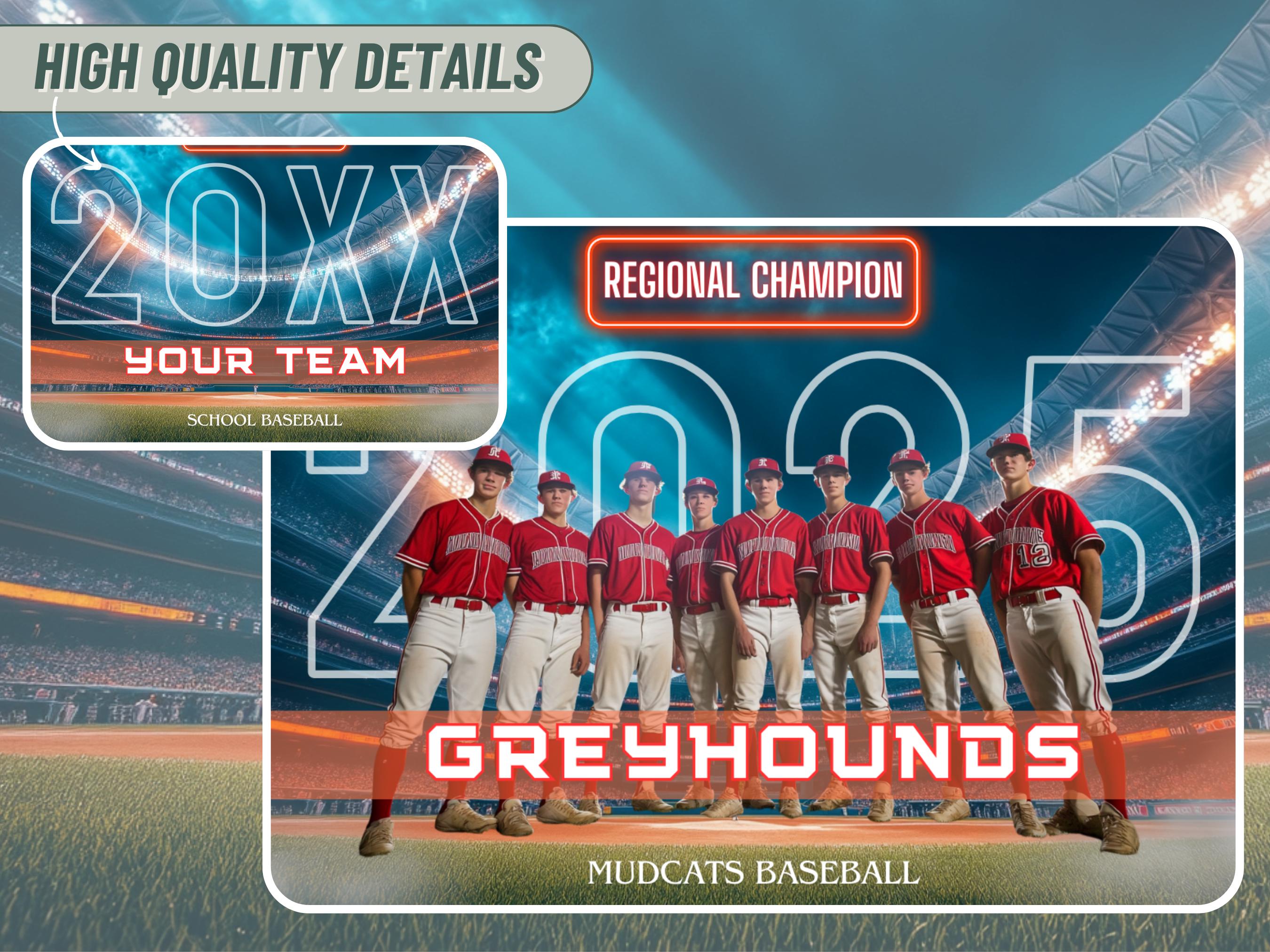 Baseball Team Canva Template Baseball Backdrop for Sports Poster Design ...