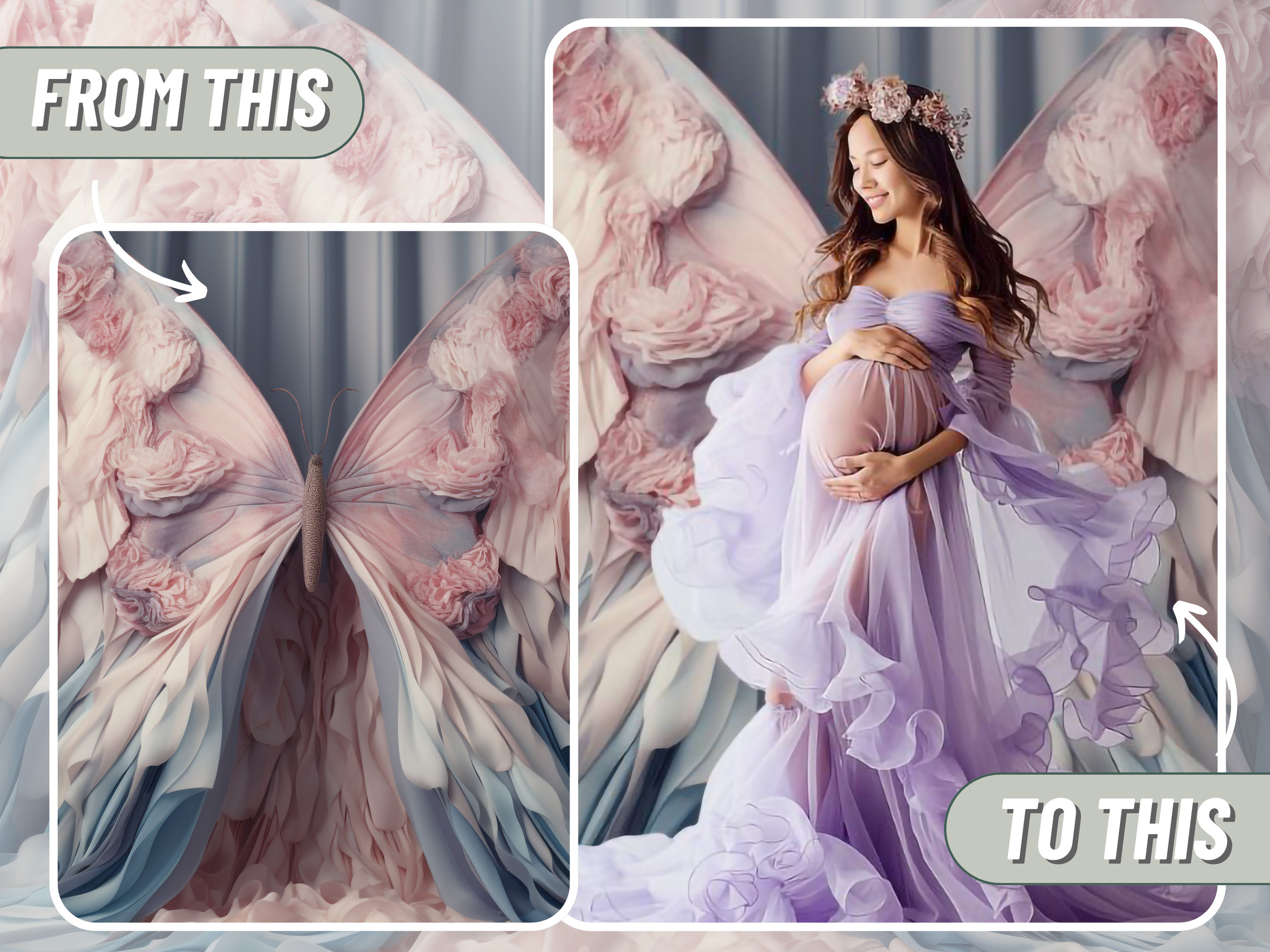 Butterfly Maternity Digital Backdrop Maternity Digital Background ...