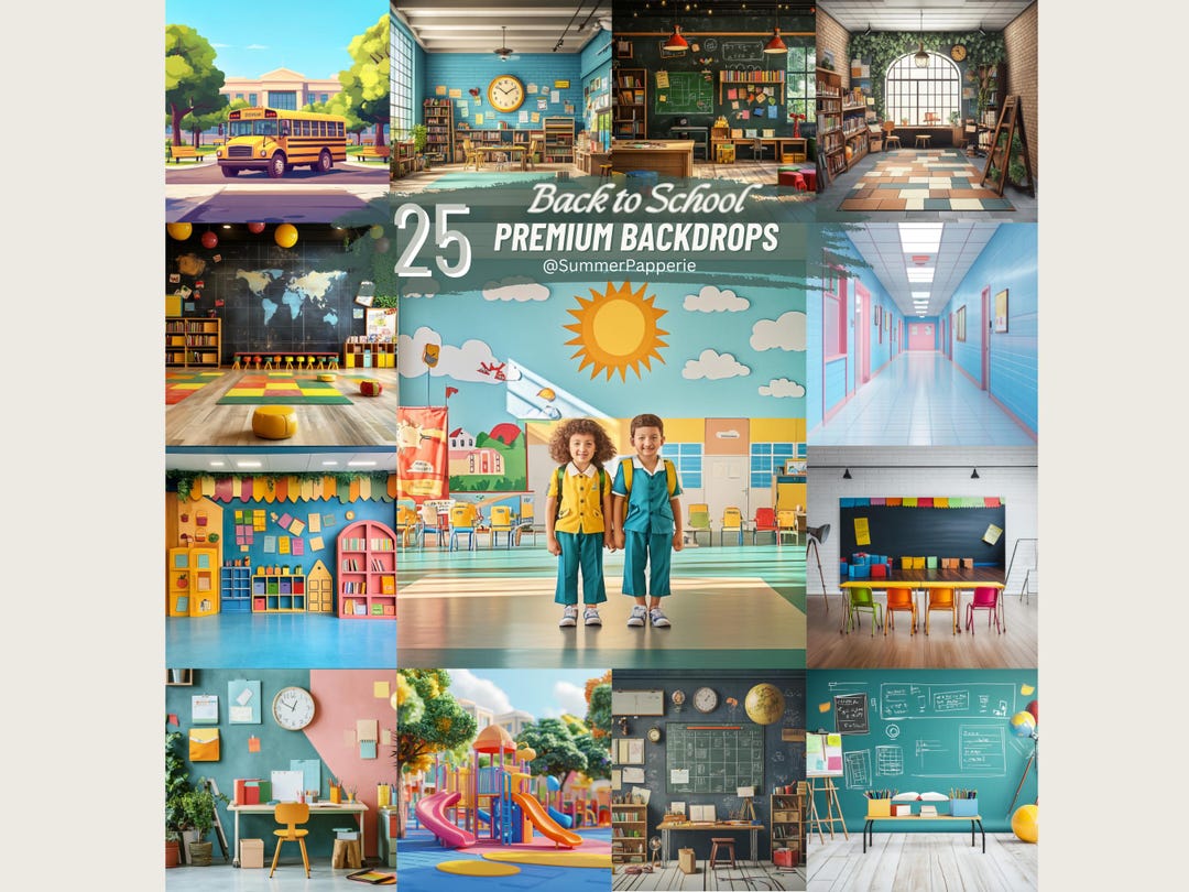 Back to School Digital Background | Fine Art Classroom Backdrop for ...