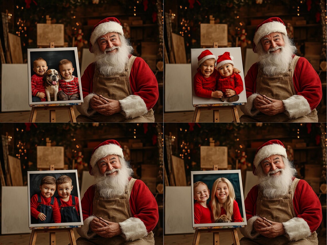 Christmas Santa Claus Digital Backdrop Kids Photography Holiday ...