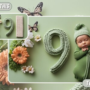 Newborn Knitted Digital Backgrounds Baby's First Twelve Months ...