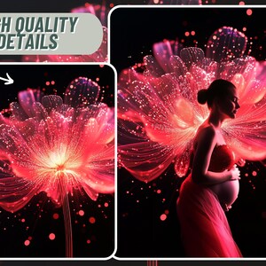 Floral Maternity Digital Backdrop | Elegant Blooming Flowers | Soft ...