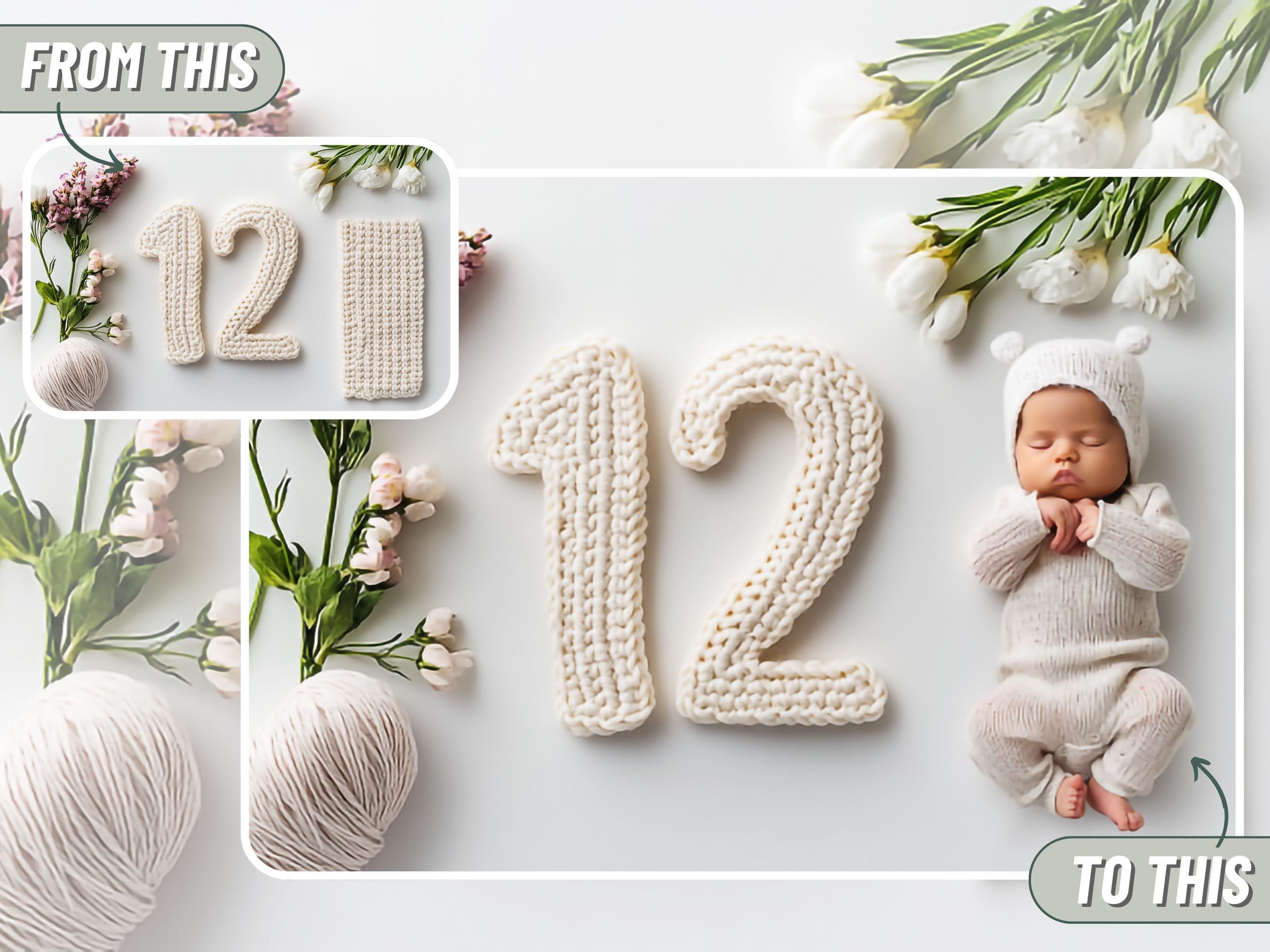 Newborn Knitted Digital Backgrounds Baby First Twelve Months Newborn ...