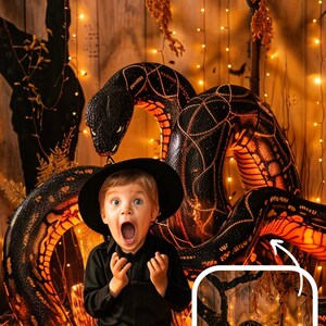 Halloween Snake Halloween Background Digital Backdrops Overlay ...