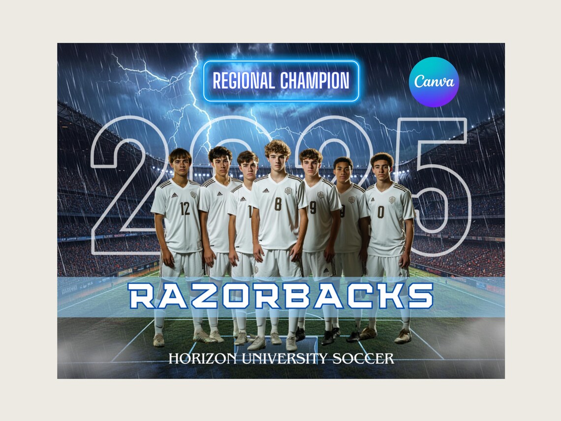Soccer Team Canva Template Soccer Backdrop for Sports Poster Design ...
