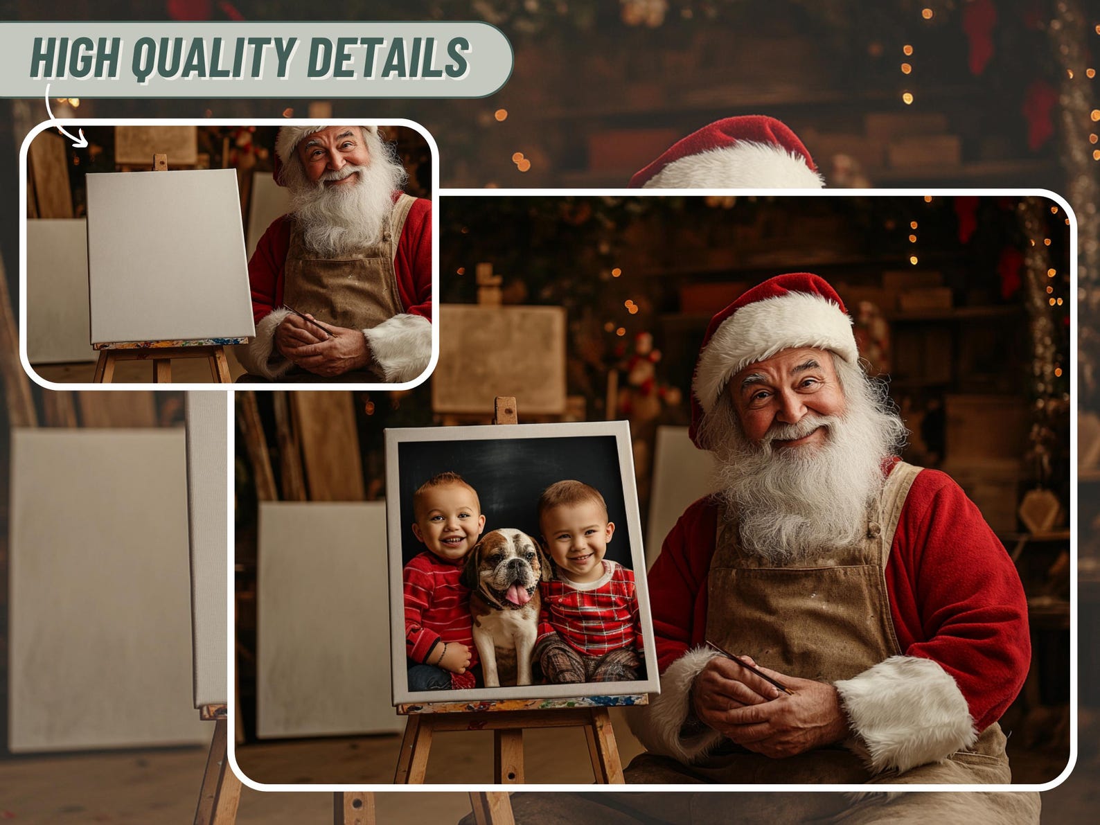 Christmas Santa Claus Digital Backdrop Kids Photography Holiday ...