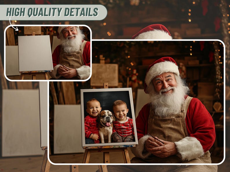 Christmas Santa Claus Digital Backdrop Kids Photography Holiday ...