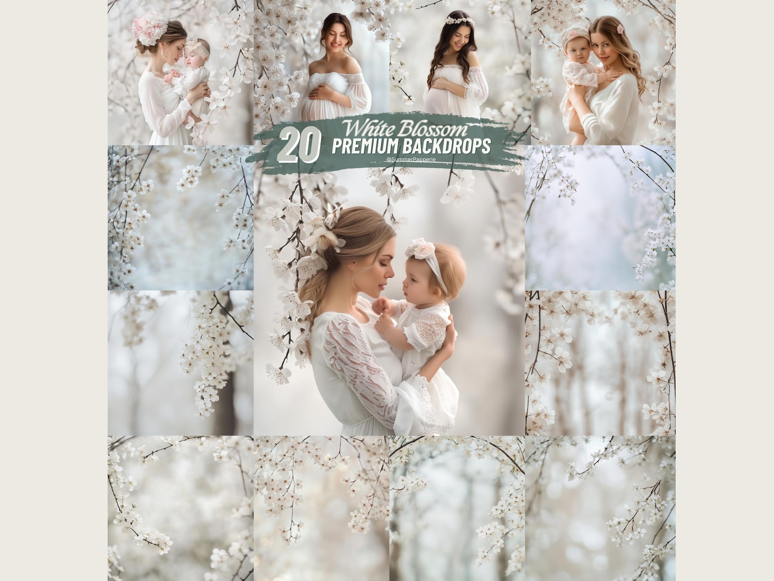 Floral Maternity Digital Backdrop, Boho Backdrops, Flower Backdrop ...