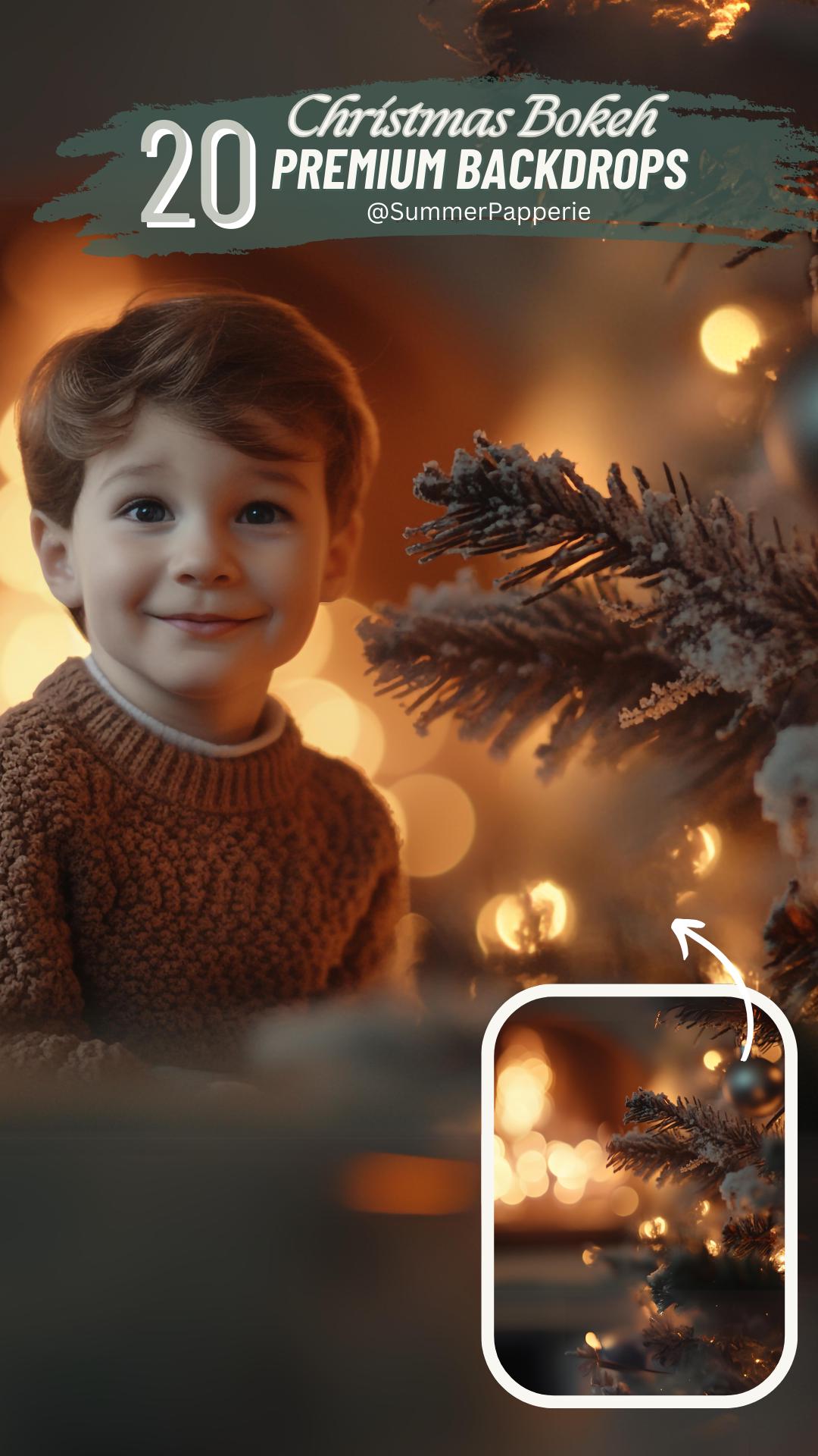 Christmas Bokeh Studio Digital Background for Holiday Portraits Festive ...