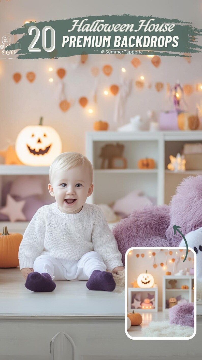 Halloween Background Spooky House Backdrop Kids Halloween Overlays ...