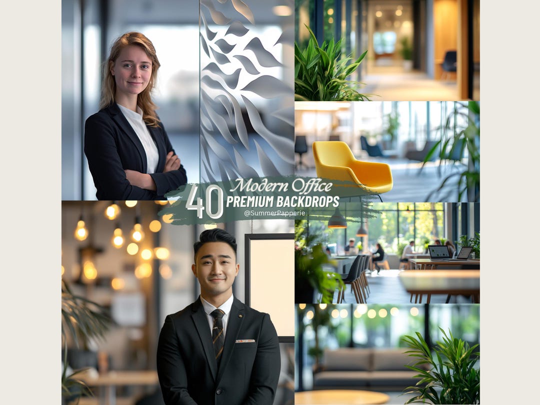 Modern Office Digital Backdrops for Professional Headshots Business ...