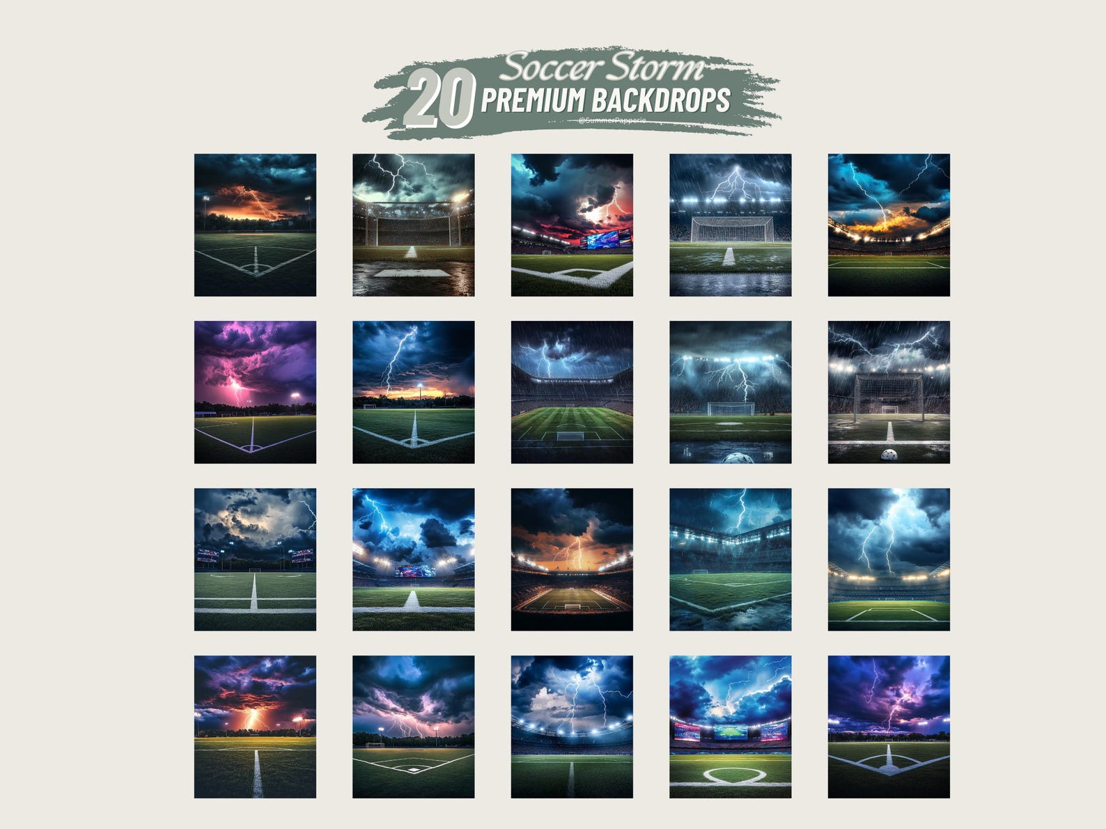 Soccer Digital Backdrops for Sports Photography Soccer Background for ...