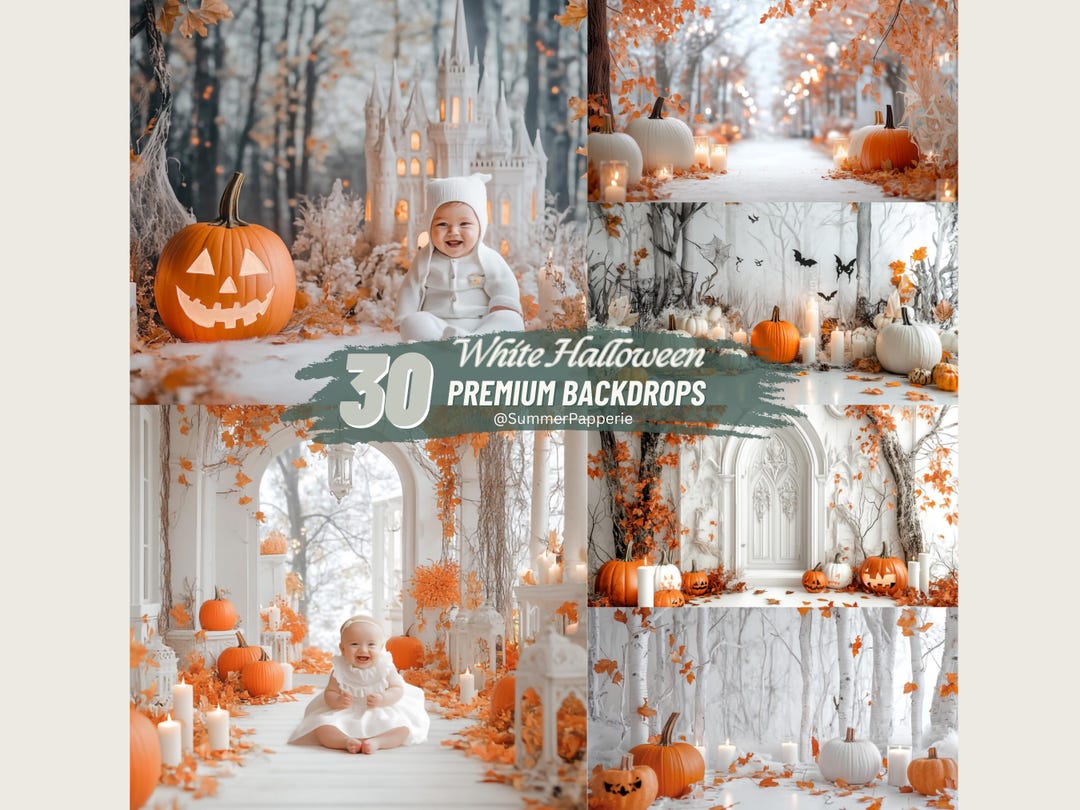 White Halloween Digital Background Spooky Children Composite Backdrop ...