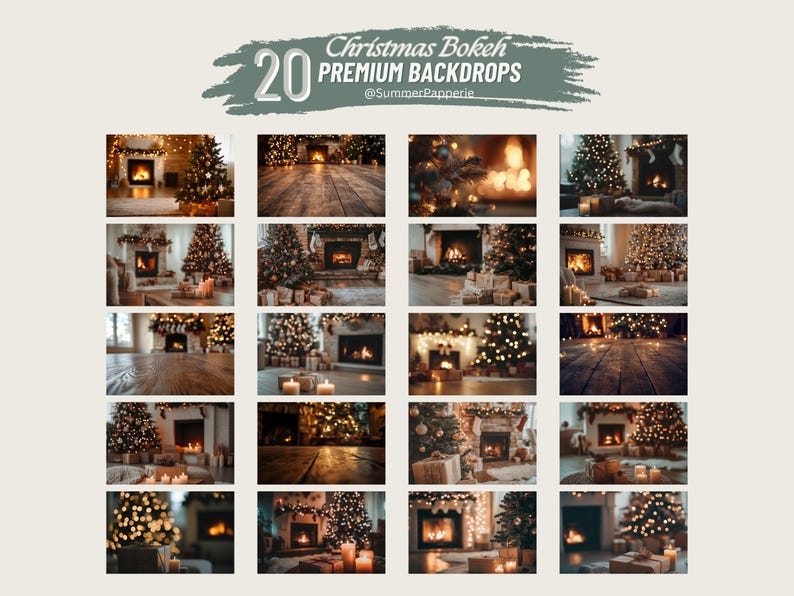 Christmas Bokeh Studio Digital Background for Holiday Portraits Festive ...