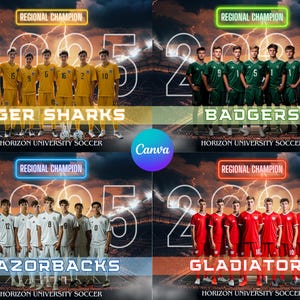Soccer Team Canva Template Soccer Backdrop for Sports Poster Design ...