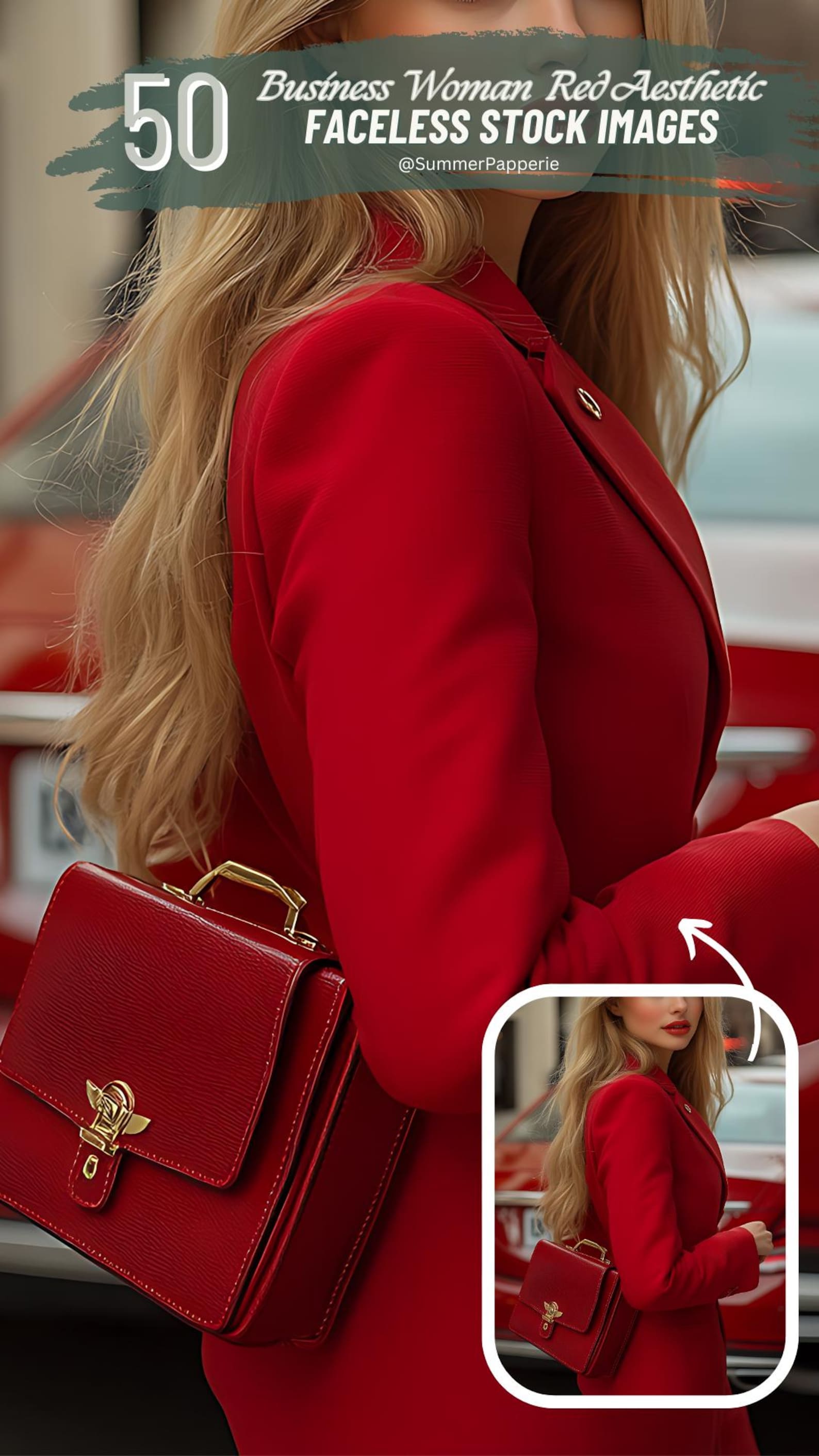 Luxury Business Woman Red Aesthetic Faceless Stock Photos MRR and PLR ...