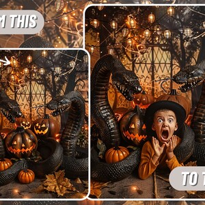Halloween Snake Halloween Background Digital Backdrops Overlay ...