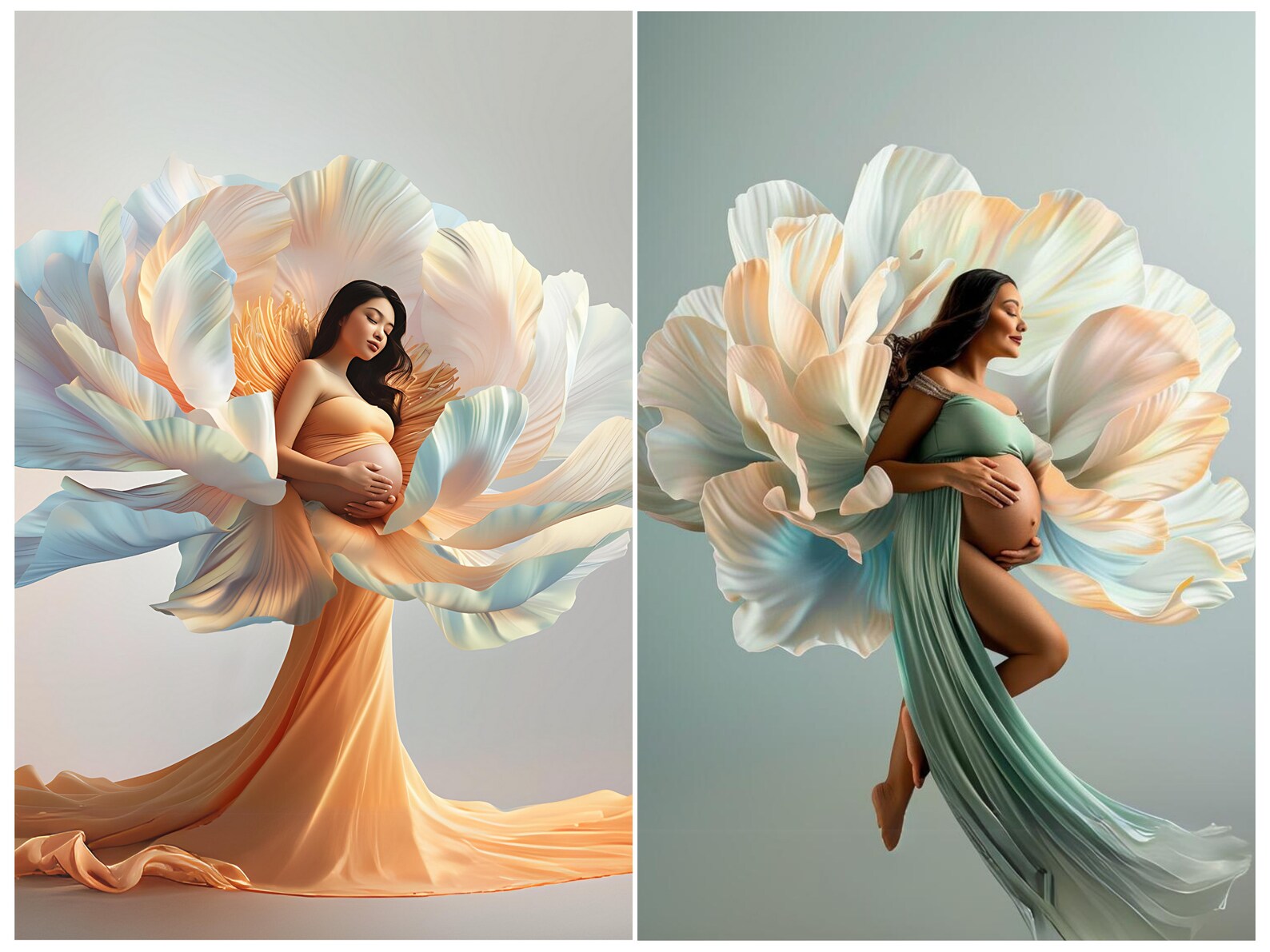 Floral Maternity Digital Backdrop Maternity Digital Background Overlay ...