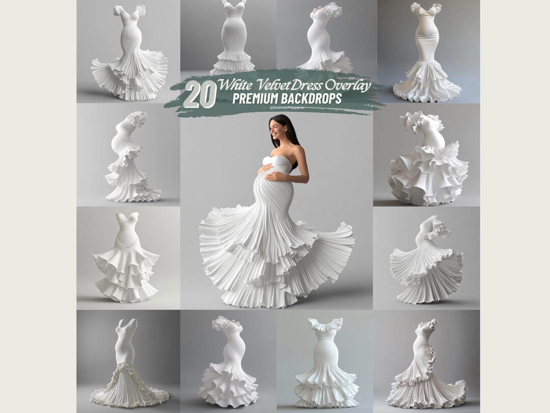 White Velvet Maternity Dress Overlay, Maternity Photo Prop, Backdrop ...