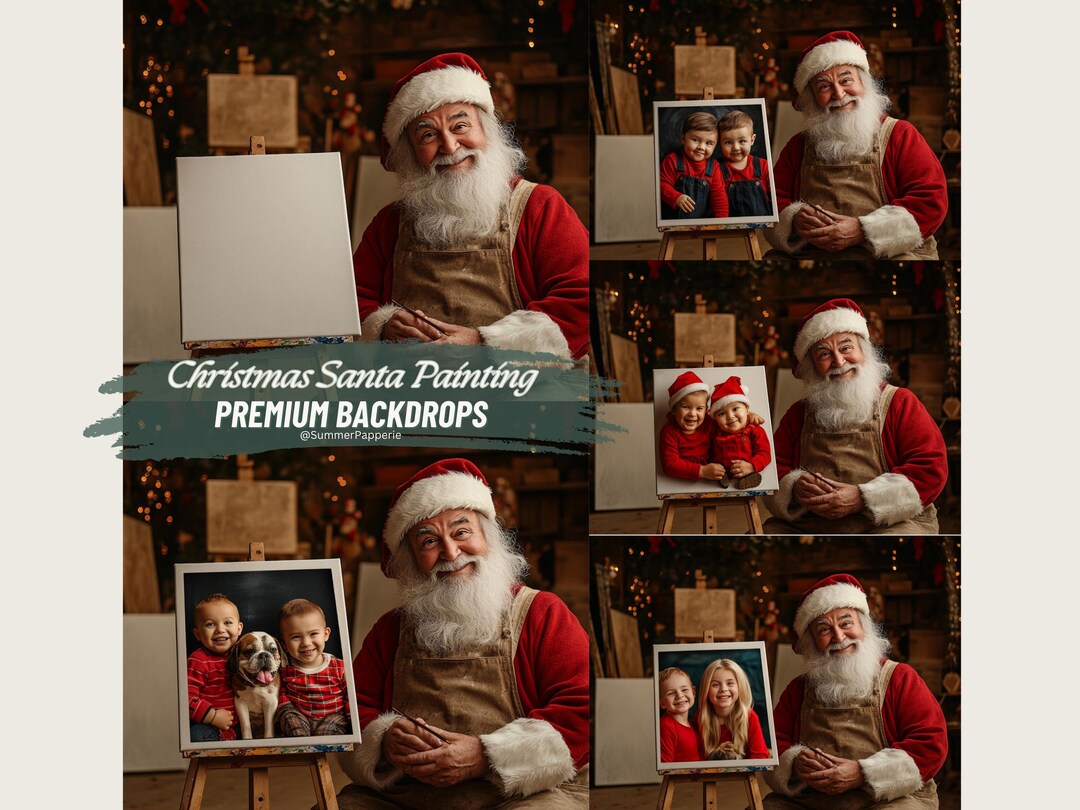 Christmas Santa Claus Digital Backdrop Kids Photography Holiday ...
