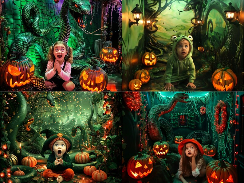 Halloween Snake Halloween Background Digital Backdrops Overlay ...