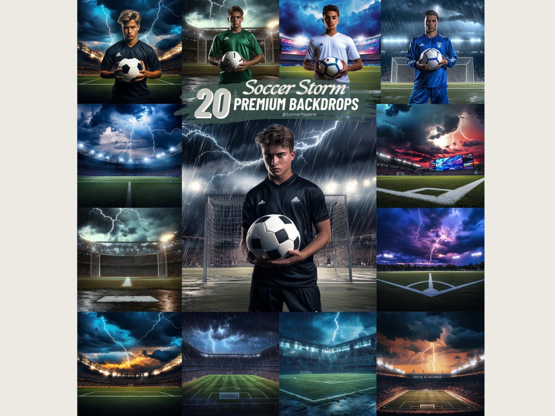 Soccer Digital Backdrops for Sports Photography Soccer Background for ...