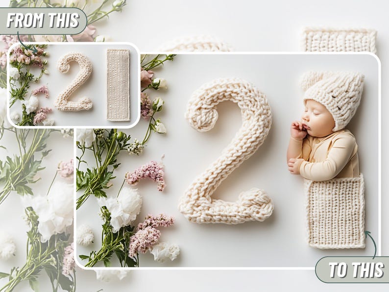 Newborn Knitted Digital Backgrounds Baby First Twelve Months Newborn ...