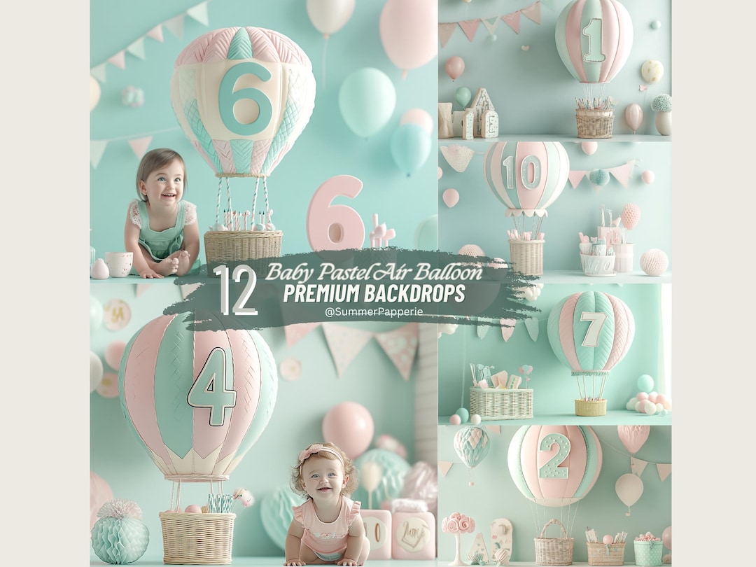 Baby Pastel Digital Backgrounds Baby First Twelve Months Newborn First ...