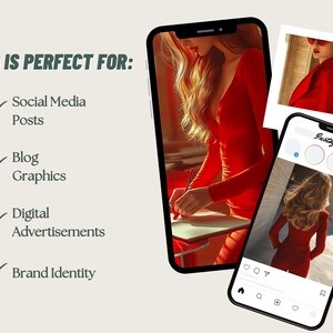 Luxury Business Woman Red Aesthetic Faceless Stock Photos MRR and PLR ...