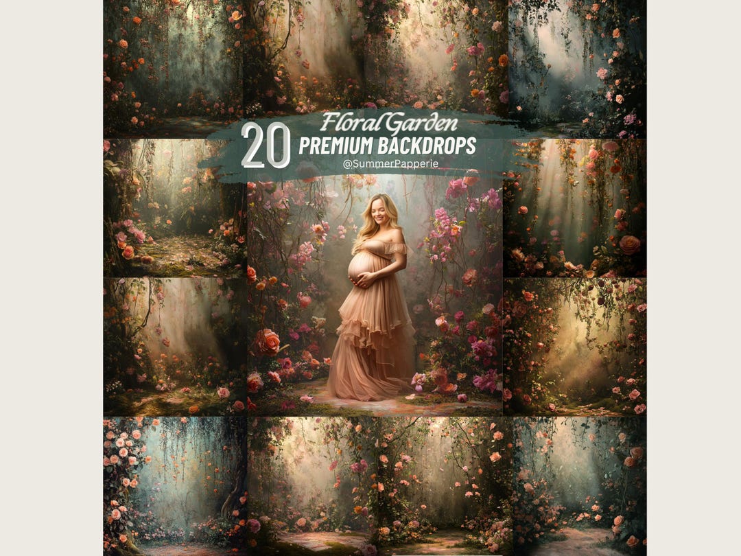 Floral Maternity Digital Backdrop Maternity Digital Background Overlay Photoshop Floral Overlay ...