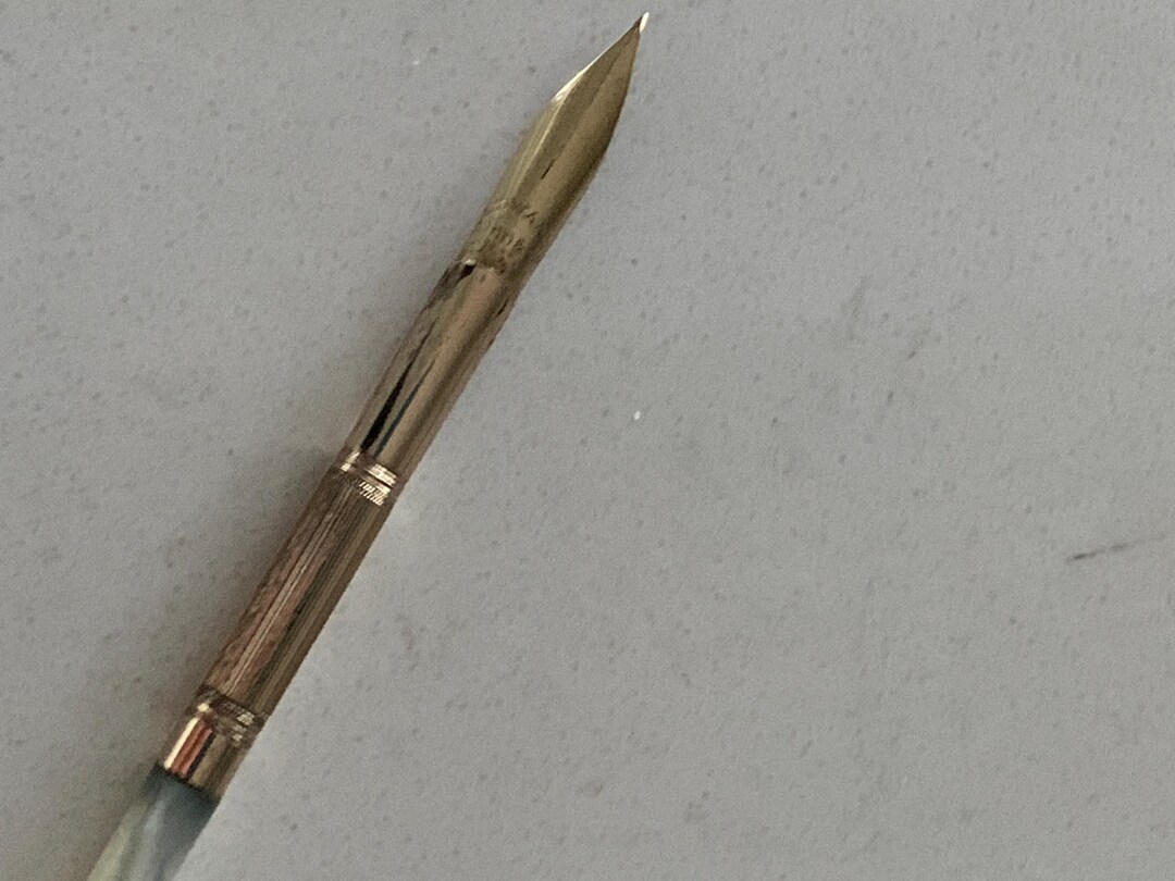 ANTIQUE Mabie Todd Mother of Pearl DIP PEN Edward Todd 14K Flexible Nib ...