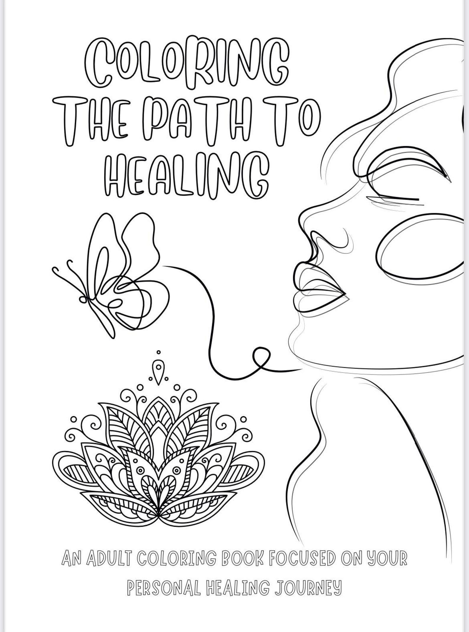 Adult Coloring Book/journal, Healing Journey, Healing Book, Emotional ...