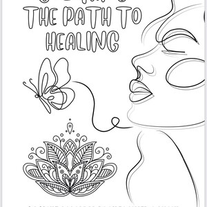 Adult Coloring Book/journal, Healing Journey, Healing Book, Emotional ...