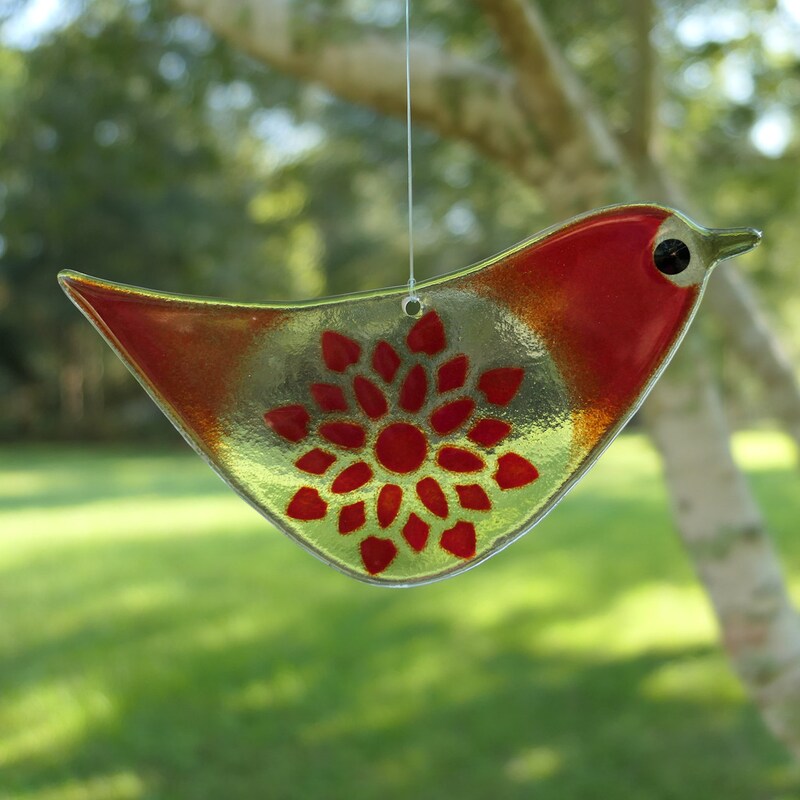 Fused Glass Bird - Etsy