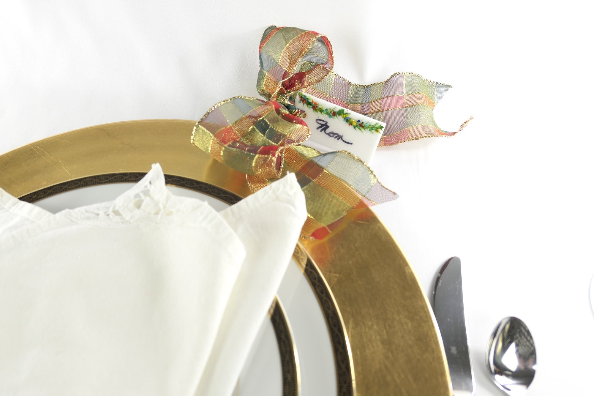 Fused Glass Christmas Gift Tags Set of 4 Holiday Name Tags | Etsy