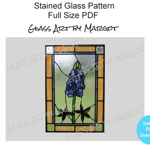 Stained Glass Texas Bluebonnet Pattern Original Design - Etsy