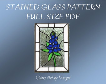Stained Glass Texas Bluebonnet Pattern Original Design | Etsy
