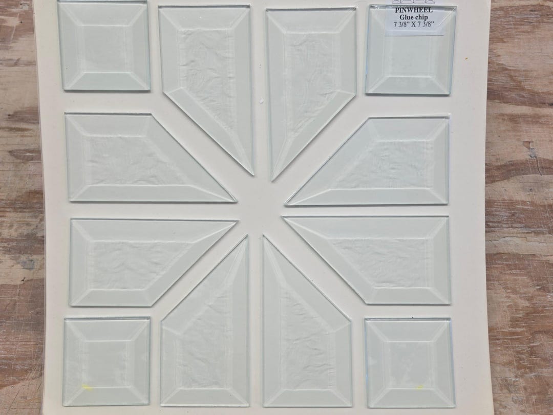 Vintage Stained Glass Bevel Cluster, Glue Chip Pinwheel - Etsy