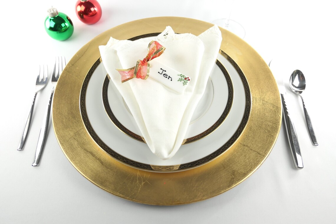 Fused Glass Christmas Gift Tags Set of 4 Holiday Name Tags - Etsy