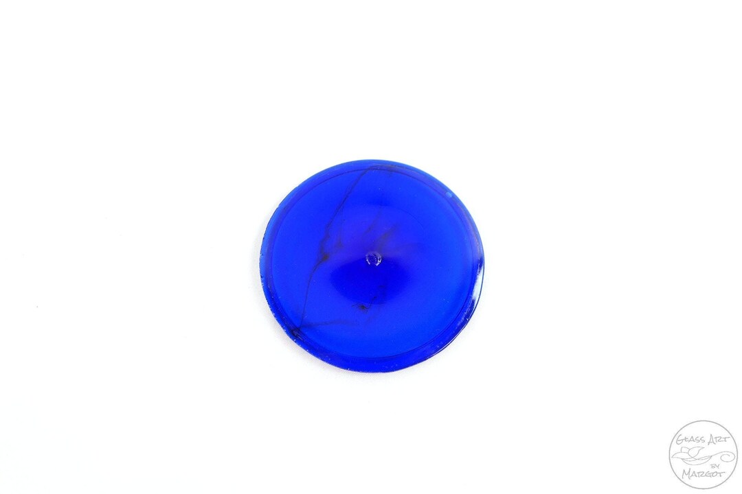 Vintage Stained Glass Rondel 3 Inch Blue - Etsy