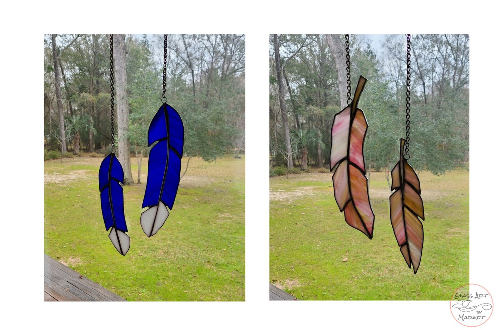 Stained Glass Feather Pattern Sun Catcher Variations - Etsy