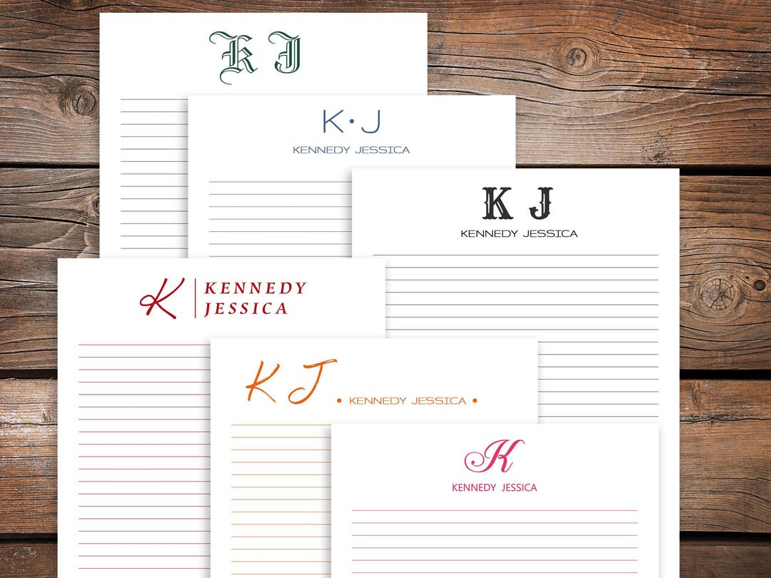 Personalized Monogram Notepad Stationery, Custom Name Notepad - Etsy