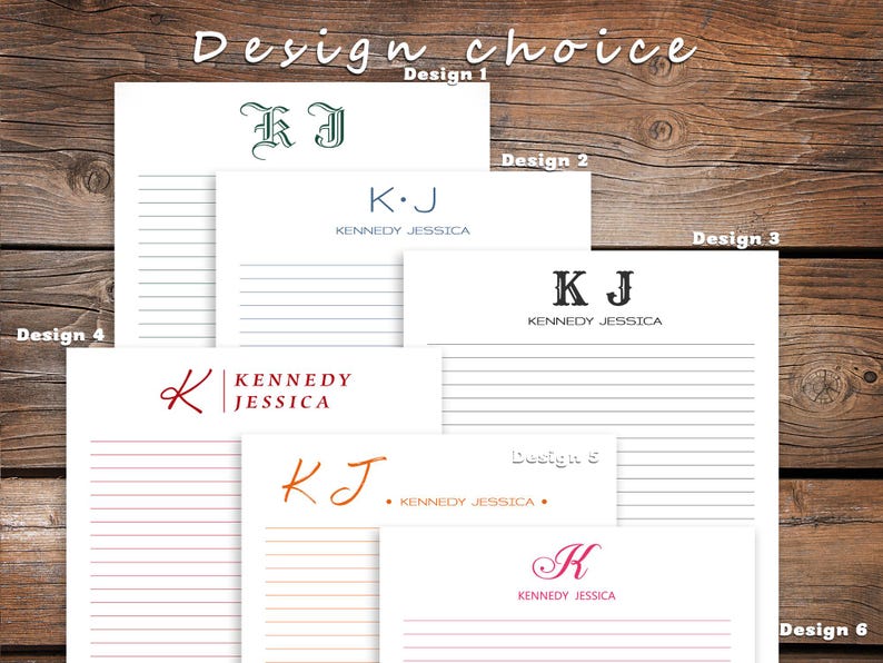 Personalized Monogram Notepad Stationery, Custom Name Notepad - Etsy