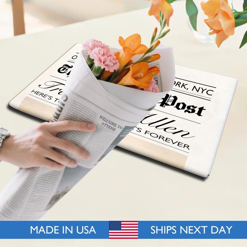 Wedding Newspaper Save the Date Template, Printed Save the Date Wed ...