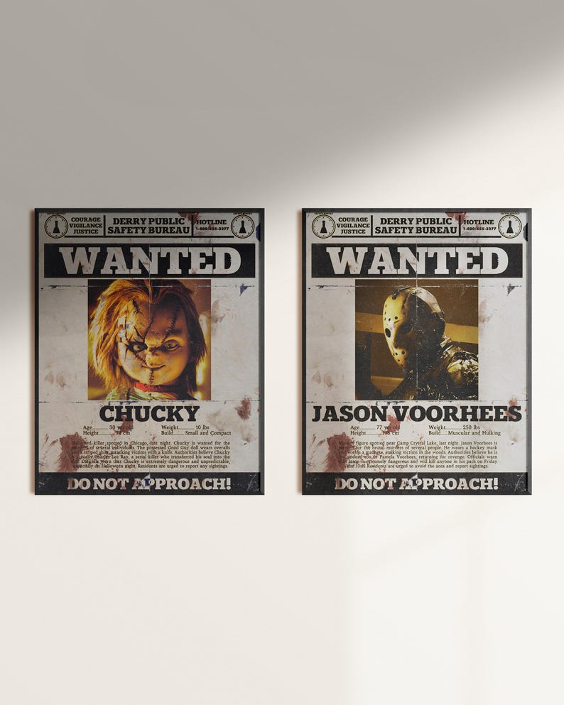 13 Vintage Halloween Wanted Poster, Spooky Horror Print, Creepy A4 Wall ...