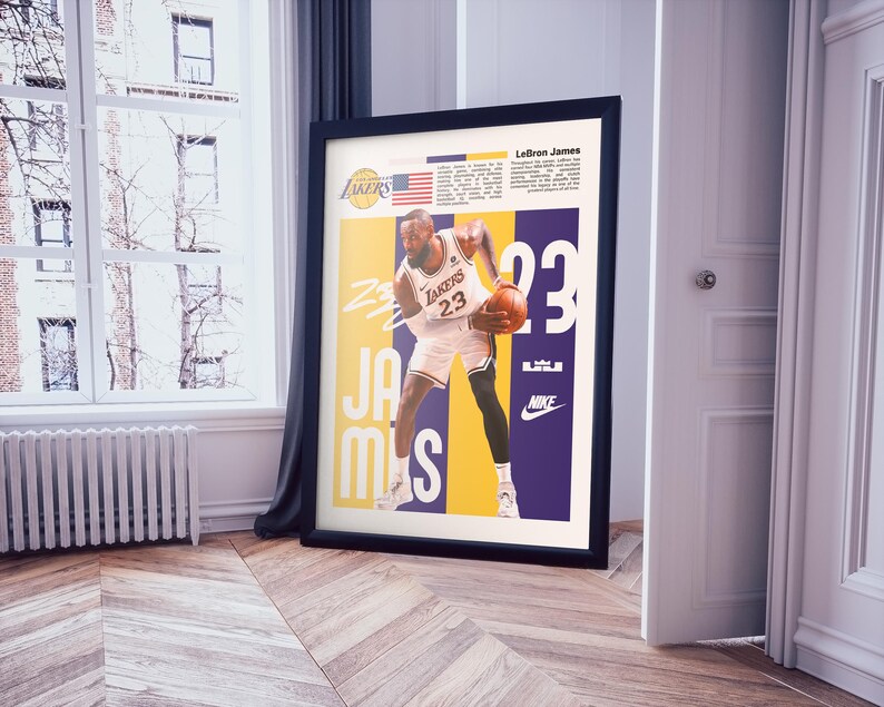 Lebron James Poster, Basketball Gifts, Sports Poster, Basketball Player ...