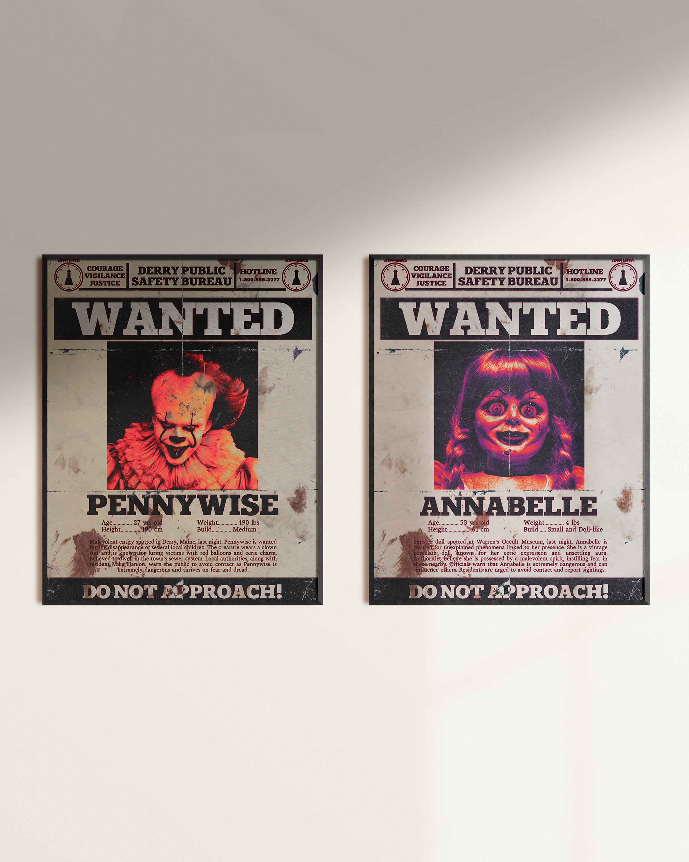 13 Vintage Halloween Wanted Poster, Spooky Horror Print, Creepy A4 Wall ...