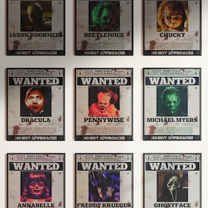13 Vintage Halloween Wanted Poster, Spooky Horror Print, Creepy A4 Wall ...