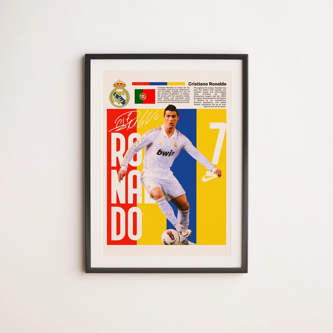 Cristiano Ronaldo Poster, Football Gifts, Sports Poster, Football ...